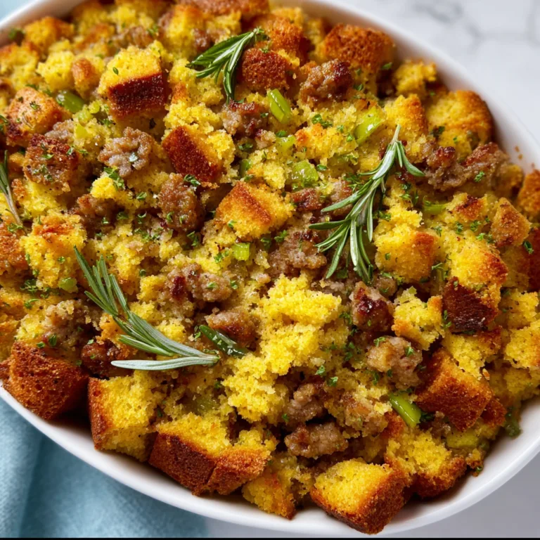 Southern Cornbread Stuffing with Sausage Recipe | Savory Holiday Side ...